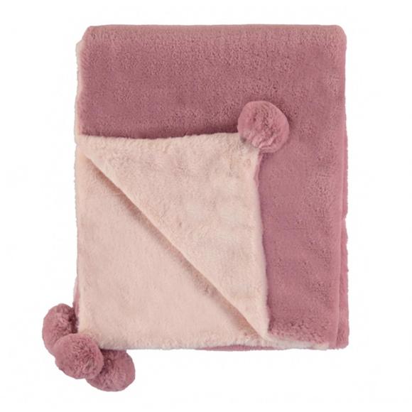 Mayoral | Bedding | New Mayoral Fur Blanket With Pom Poms In Hollyberry ...